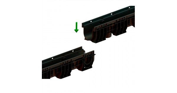 Rigola POLYMAX BASIC DN100 H120 cu gratar metalic zincat, clasa de sarcini pina la 3 tone ...